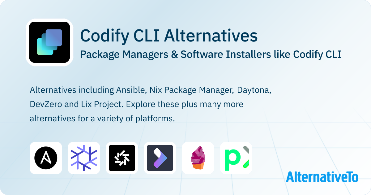 Codify CLI Alternatives: Top 6 Package Managers | AlternativeTo