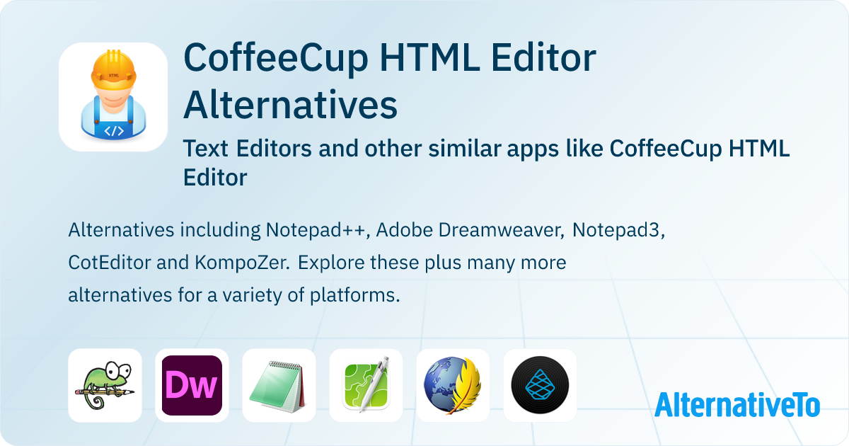 CoffeeCup HTML Editor Alternatives: Top 12 Text Editors & Similar Apps ...