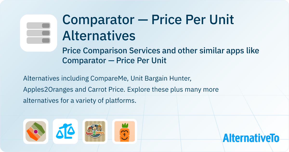 Comparator — Price Per Unit Alternatives: Top 4 Price Comparison ...