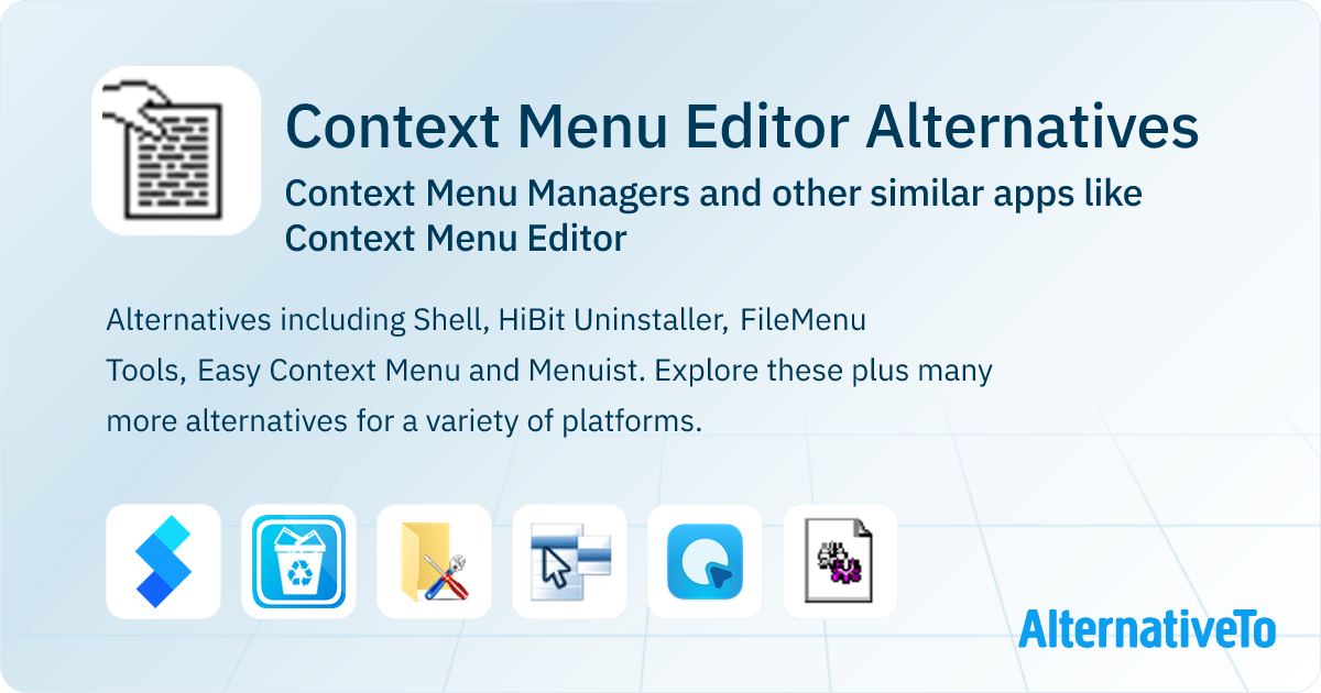 Context Menu Editor Alternatives: Top 14 Context Menu Managers ...