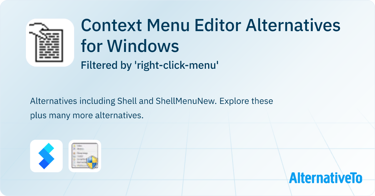 Context Menu Editor Alternatives for Windows filtered by 'right-click ...