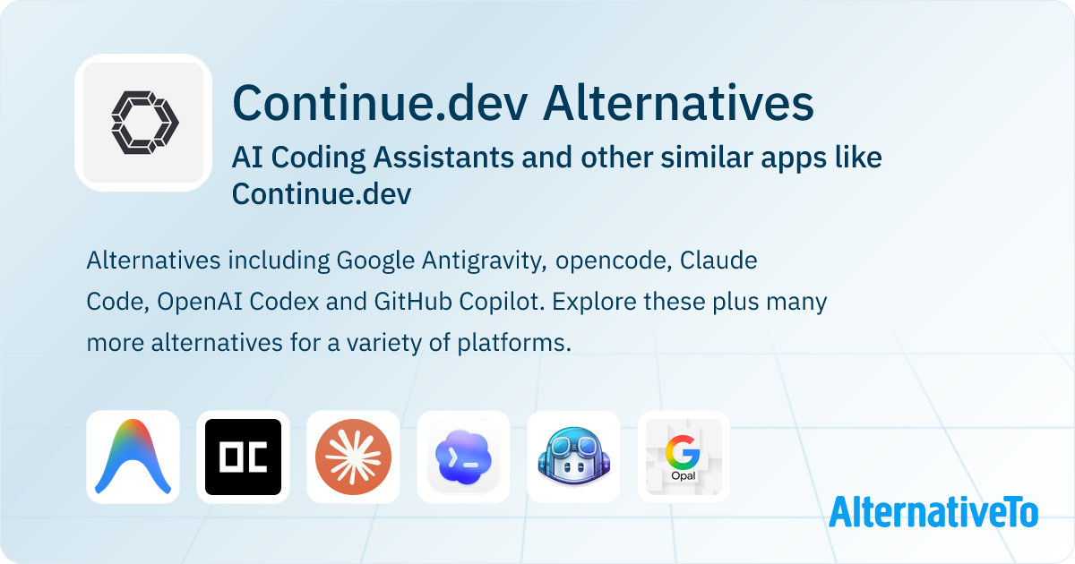 Continue.dev Alternatives: Top 24 AI Coding Assistants & Similar Apps | AlternativeTo