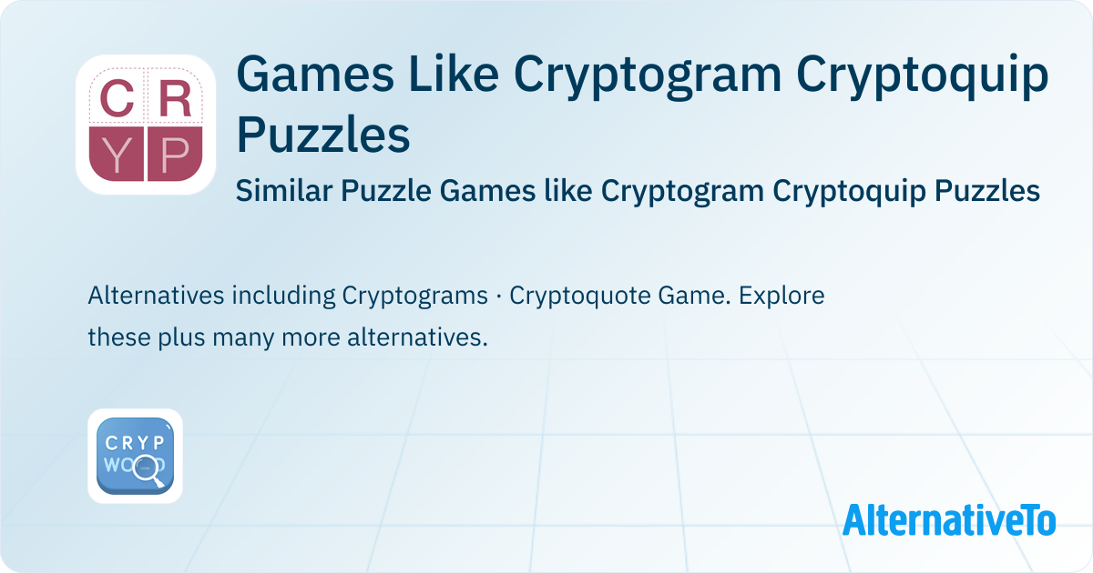 Cryptogram Cryptoquip Puzzles Alternatives - Explore Similar Games ...