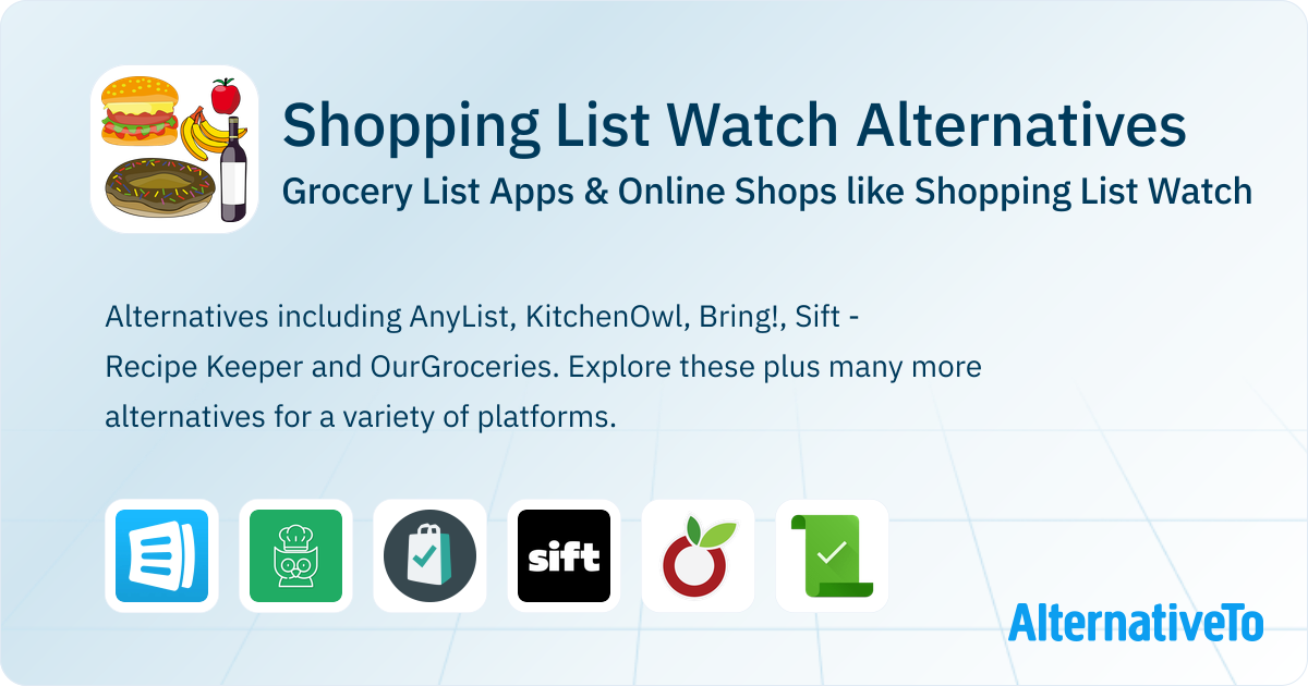 Shopping List Watch Alternatives: Top 12 Grocery List Apps | AlternativeTo