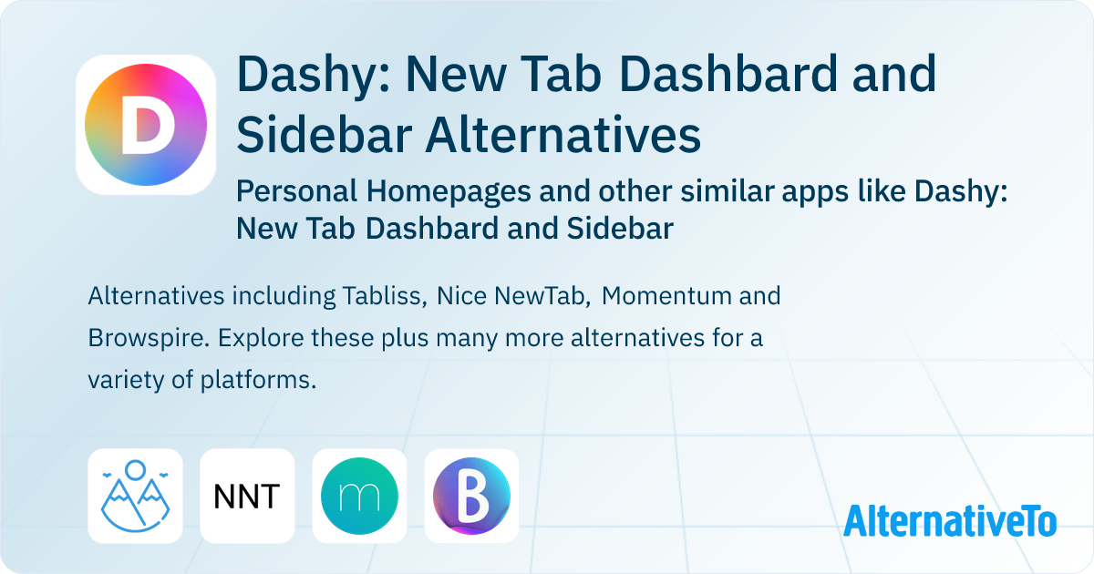 Dashy: New Tab Dashbard and Sidebar Alternatives: Top 4 Personal ...