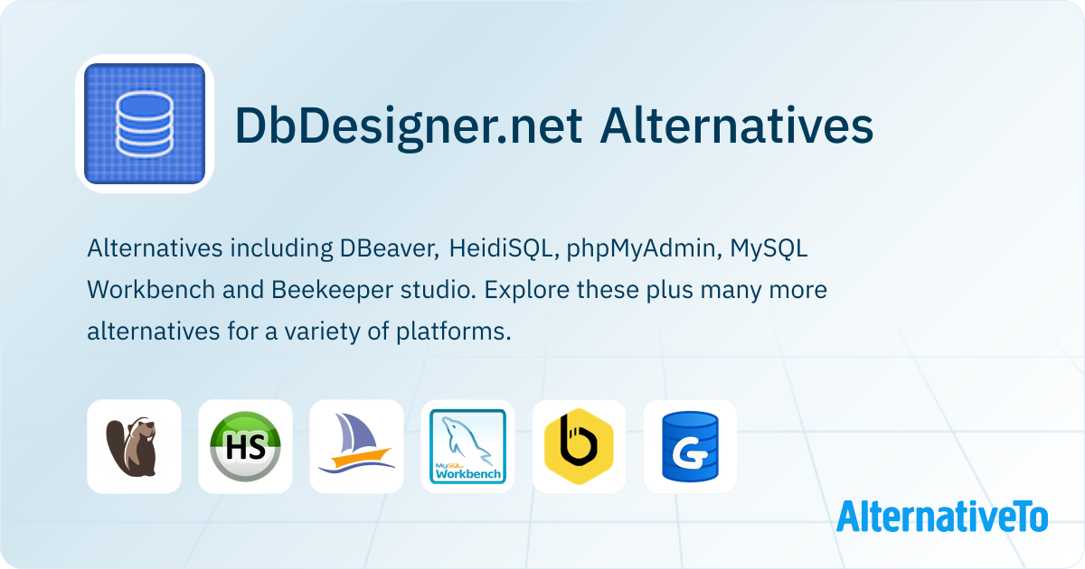 DbDesigner.net Alternatives - Explore Similar Software | AlternativeTo