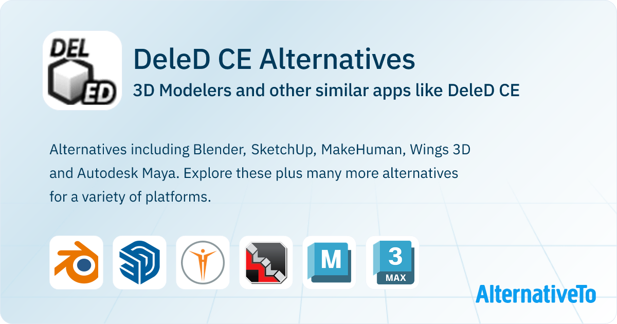 DeleD CE Alternatives: Top 12 3D Modelers & Similar Apps | AlternativeTo