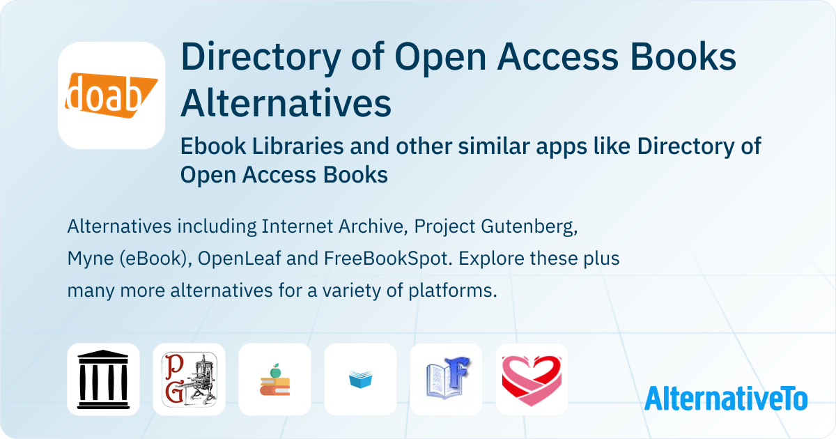 Directory of Open Access Books Alternatives: Top 13 Ebook Libraries ...