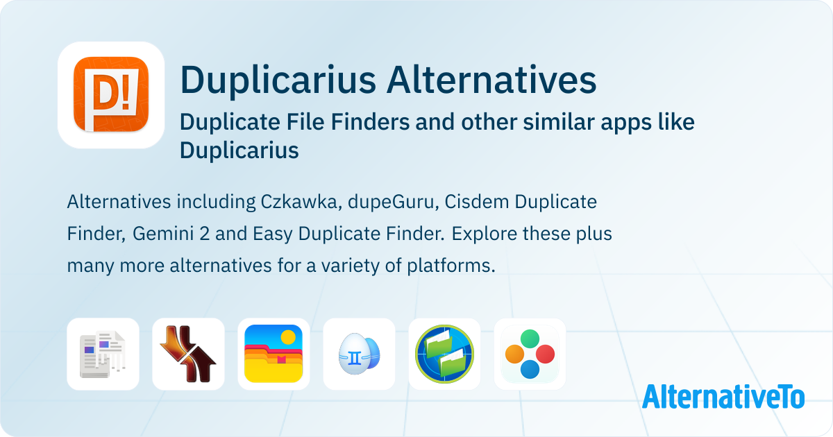 Duplicarius Alternatives: Top 13 Duplicate File Finders & Similar Apps ...