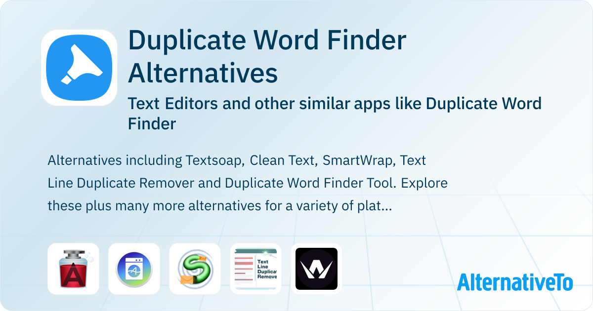 Duplicate Word Finder Alternatives: Top 5 Text Editors & Similar Apps ...