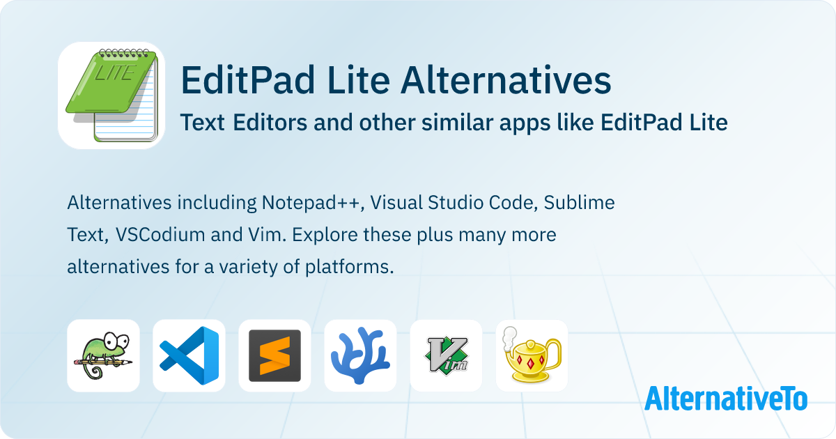 EditPad Lite Alternatives: Top 12 Text Editors & Similar Apps ...