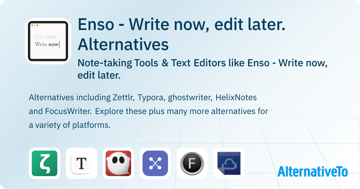 Enso - Write now, edit later. Alternatives: Top 12 Note-taking Tools ...