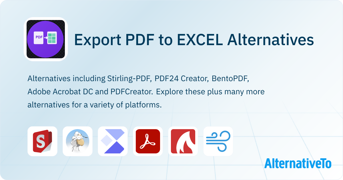 Export PDF to EXCEL Alternatives - Explore Similar Sites & Apps ...