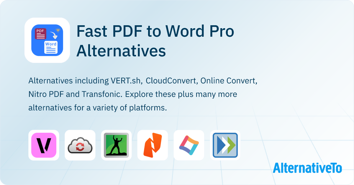 Fast PDF to Word Pro Alternatives - Explore Similar Software ...