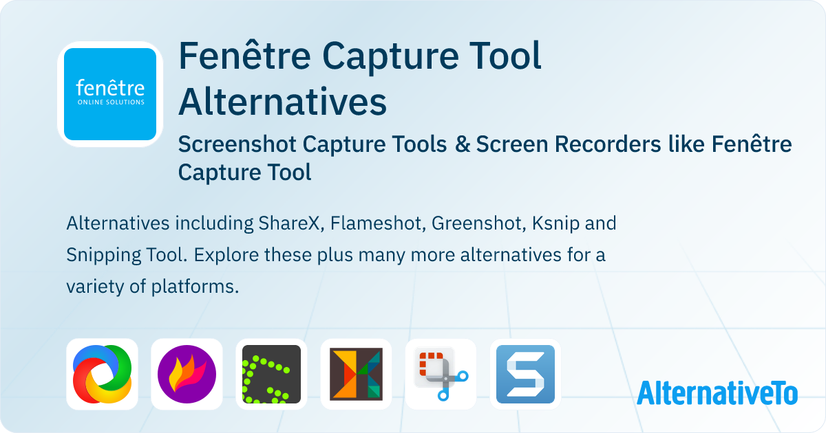 Fenêtre Capture Tool Alternatives: Top 12 Screenshot Capture Tools ...