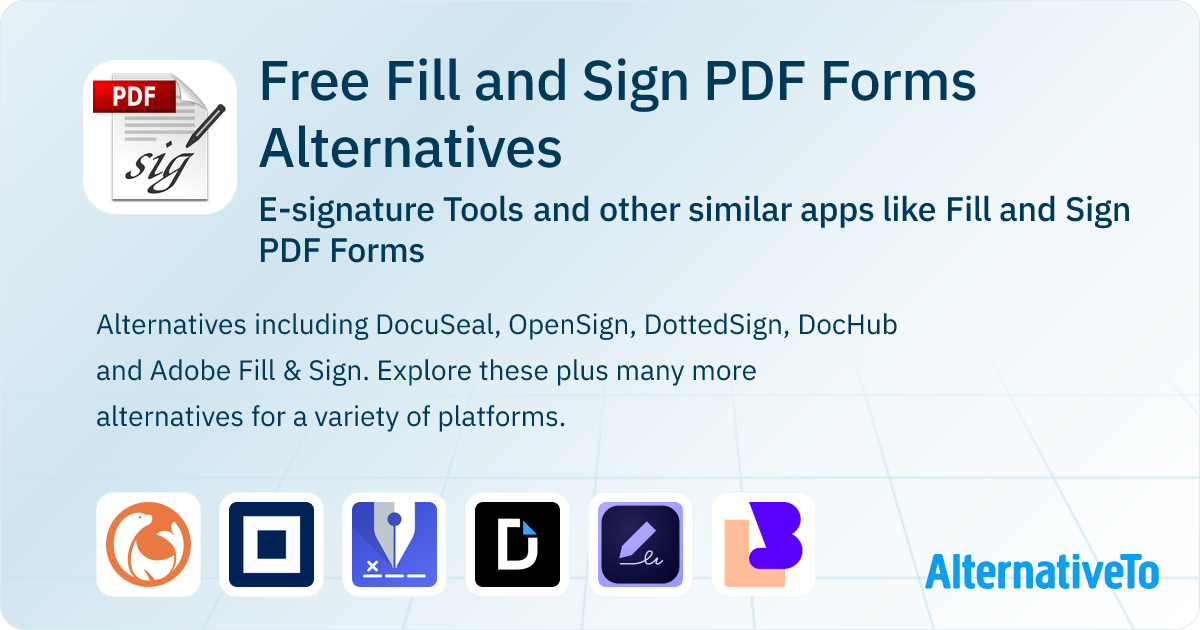 Free Fill and Sign PDF Forms Alternatives: Top 12 E-signature Tools ...