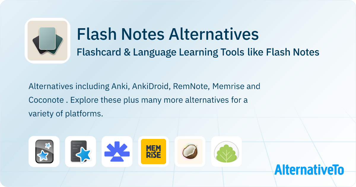 Flash Notes Alternatives: Top 12 Flashcard Learning Tools | AlternativeTo
