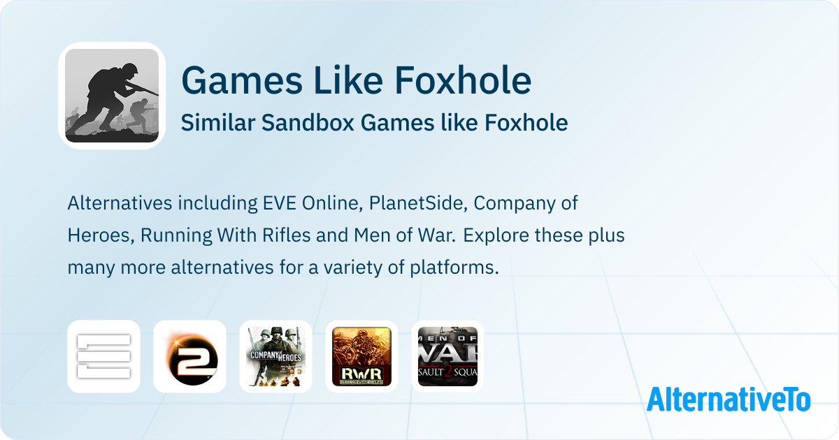 Games Like Foxhole: Similar Sandbox Games 2026 | AlternativeTo