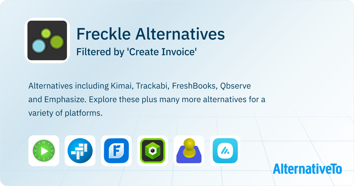 Freckle Alternatives filtered by 'Create Invoice' | AlternativeTo