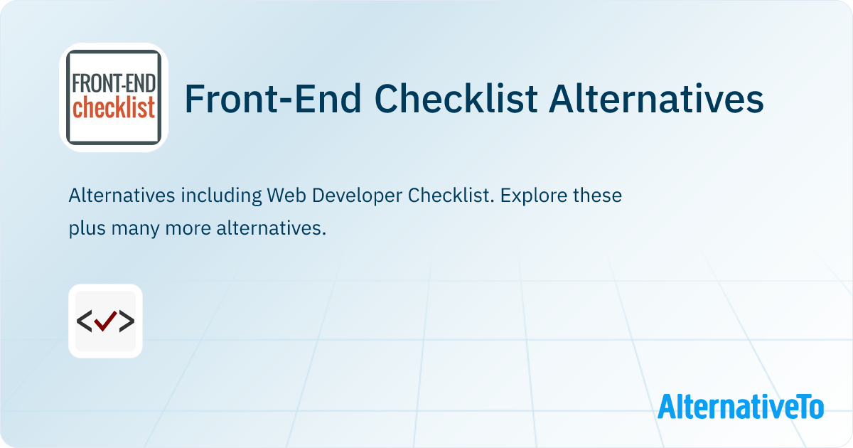 Front-End Checklist Alternatives - Explore Similar Sites & Apps ...