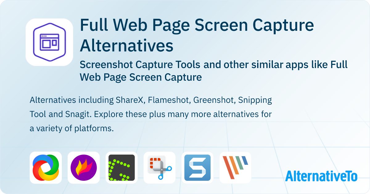 Full Web Page Screen Capture Alternatives: Top 12 Screenshot Capture ...
