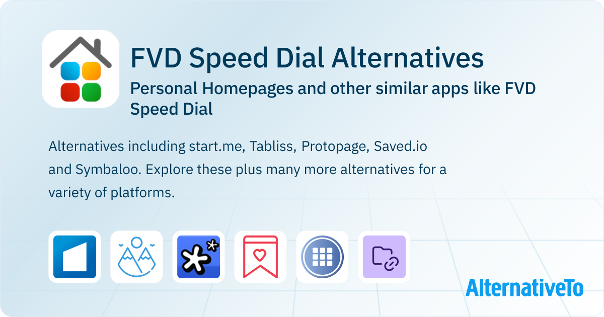 FVD Speed Dial Alternatives: Top 12 Personal Homepages & Similar Apps ...