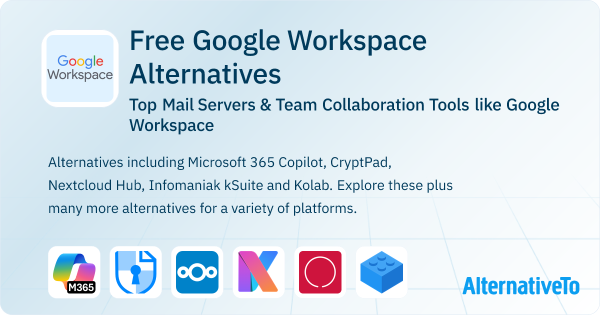 Free Google Workspace Alternatives: Top 19 Mail Servers | AlternativeTo