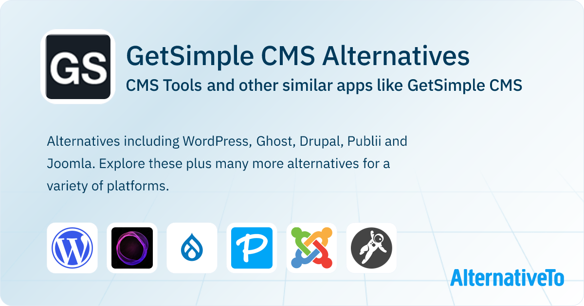 GetSimple CMS Alternatives: Top 12 CMS Tools & Similar Apps | AlternativeTo