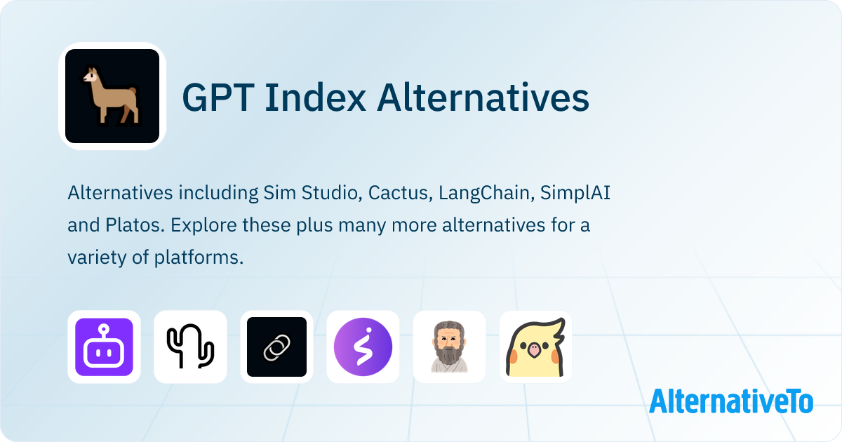 GPT Index Alternatives - Explore Similar Software | AlternativeTo