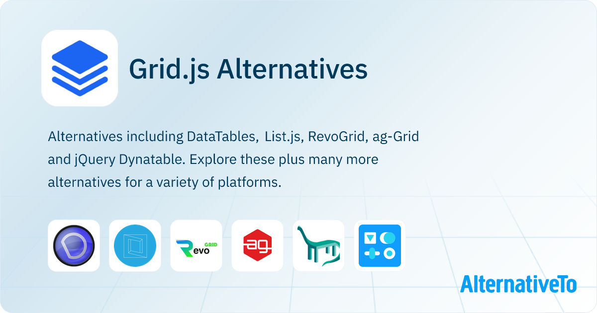 Grid.js Alternatives - Explore Similar Sites & Apps | AlternativeTo