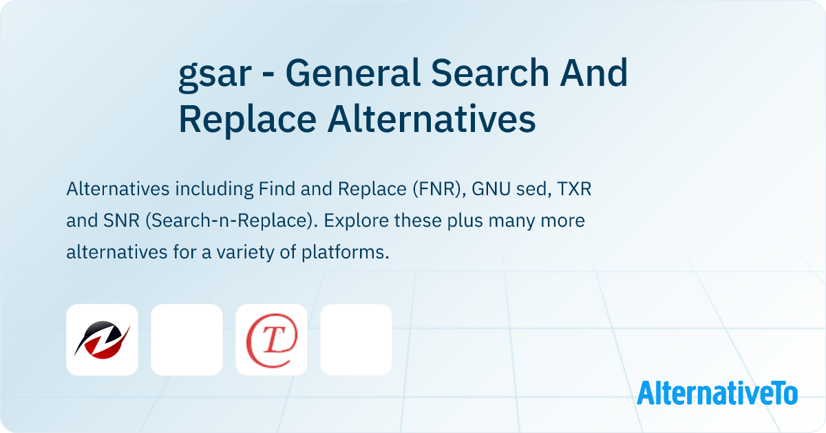 gsar - General Search And Replace Alternatives - Explore Similar ...