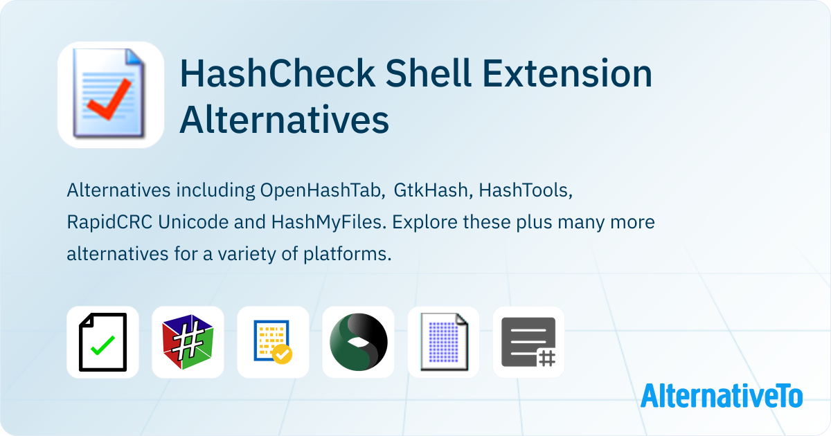 HashCheck Shell Extension Alternatives - Explore Similar Software ...