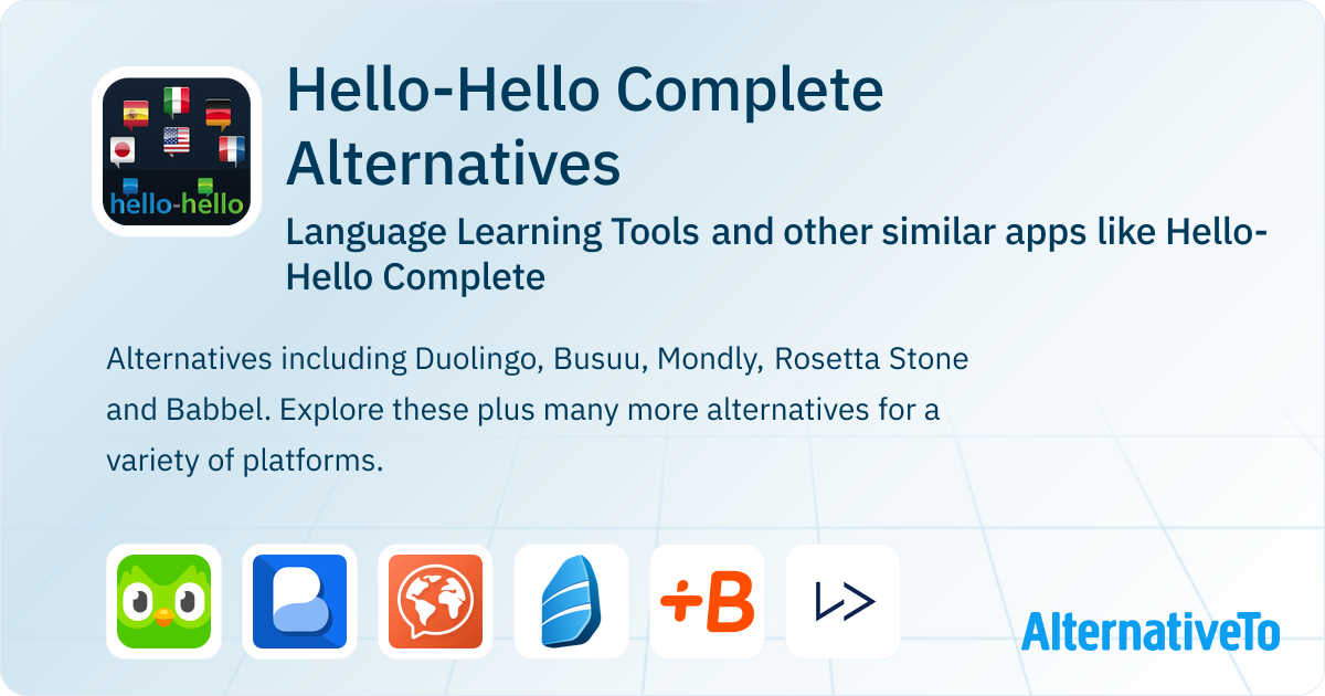 Hello-Hello Complete Alternatives: Top 12 Language Learning Tools ...