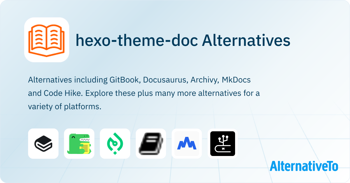 hexo-theme-doc Alternatives - Explore Similar Software | AlternativeTo