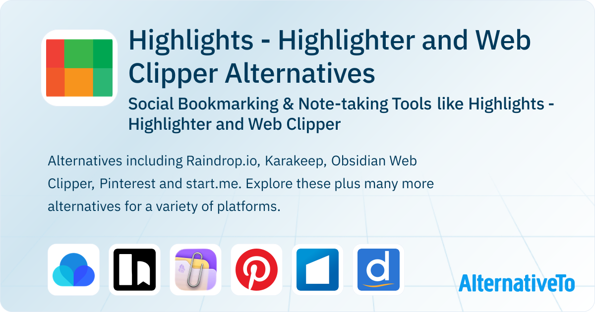 Highlights - Highlighter and Web Clipper Alternatives: Top 12 Social ...