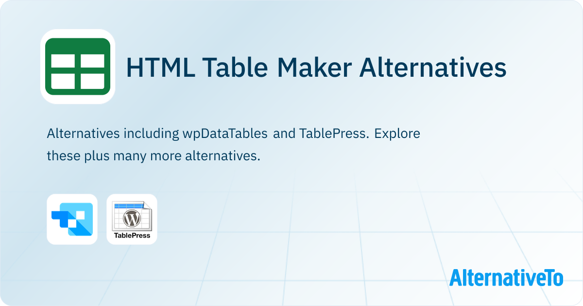 HTML Table Maker Alternatives - Explore Similar Sites & Apps ...