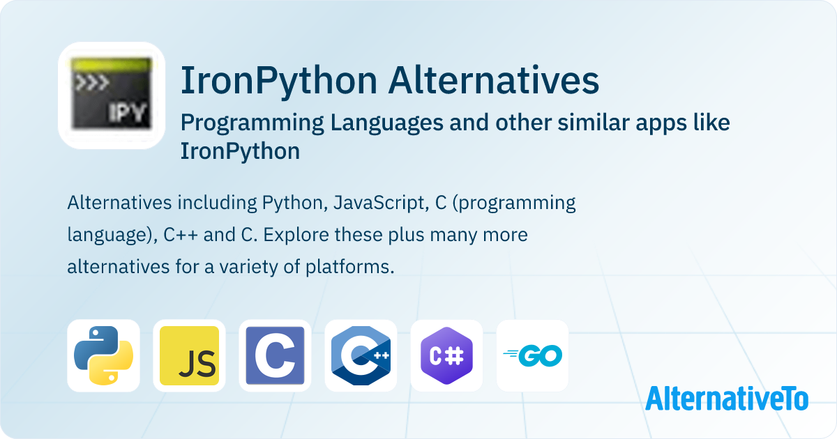 IronPython Alternatives: Top 12 Programming Languages & Similar Apps ...