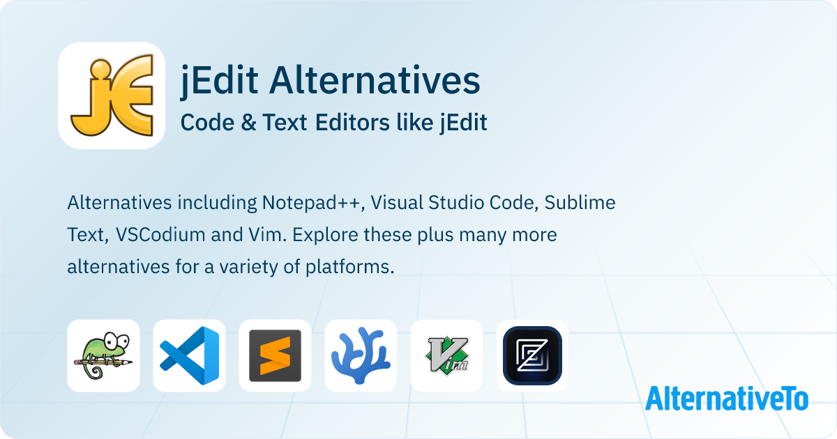 jEdit Alternatives: Top 12 Code & Text Editors | AlternativeTo