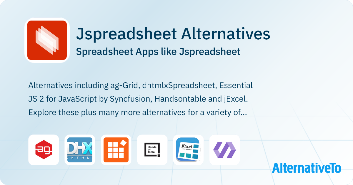 Jspreadsheet Alternatives: Top 6 Spreadsheet & Similar Apps | AlternativeTo