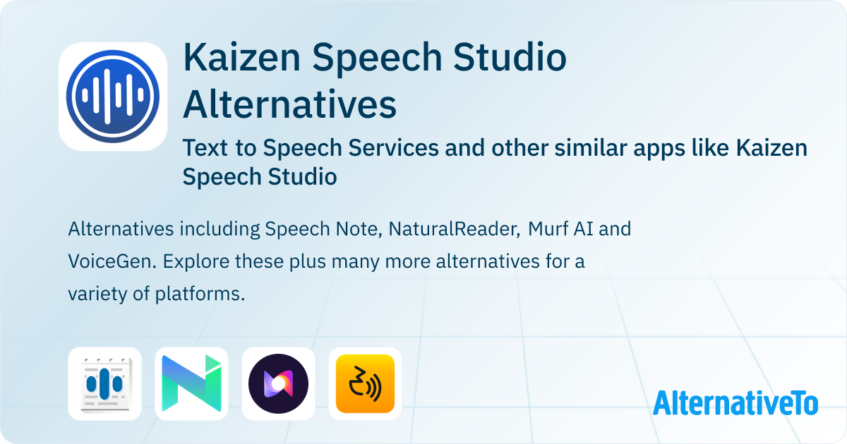 Kaizen Speech Studio Alternatives: Top 4 Text to Speech Services ...