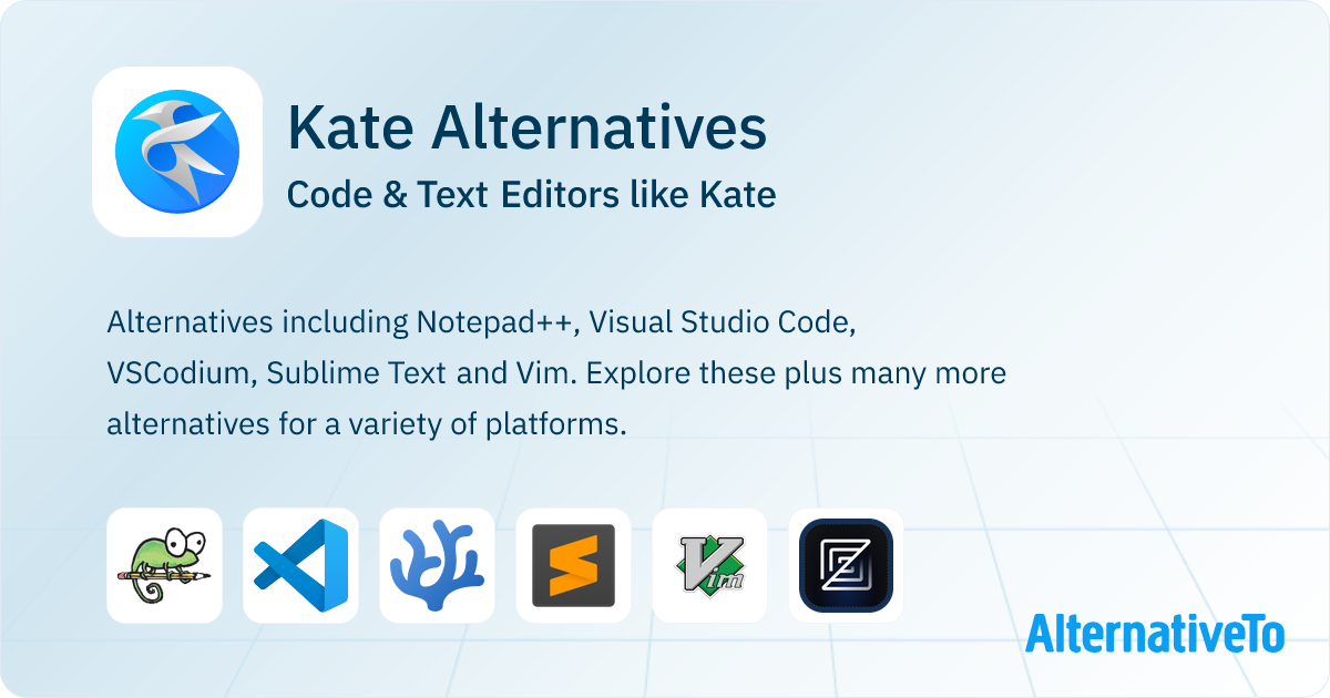 Kate Alternatives: Top 12 Code & Text Editors | AlternativeTo
