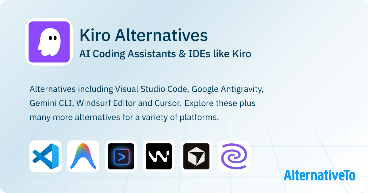 Kiro Alternatives: Top 12 AI Coding Assistants & IDEs | AlternativeTo