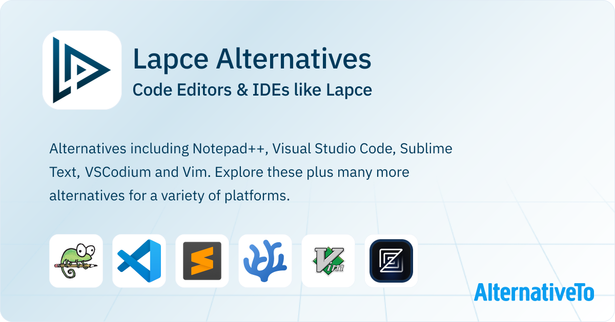 Lapce Alternatives: Top 12 Code Editors & IDEs | AlternativeTo