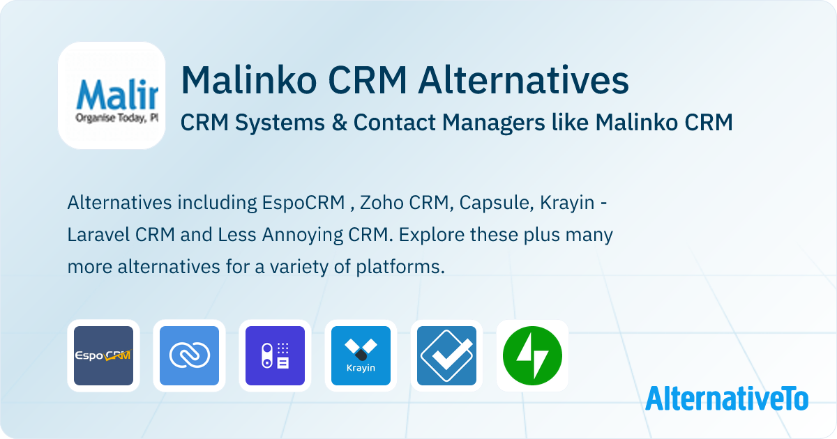 Malinko CRM Competitors: Top 12 Alternative CRM Systems | AlternativeTo