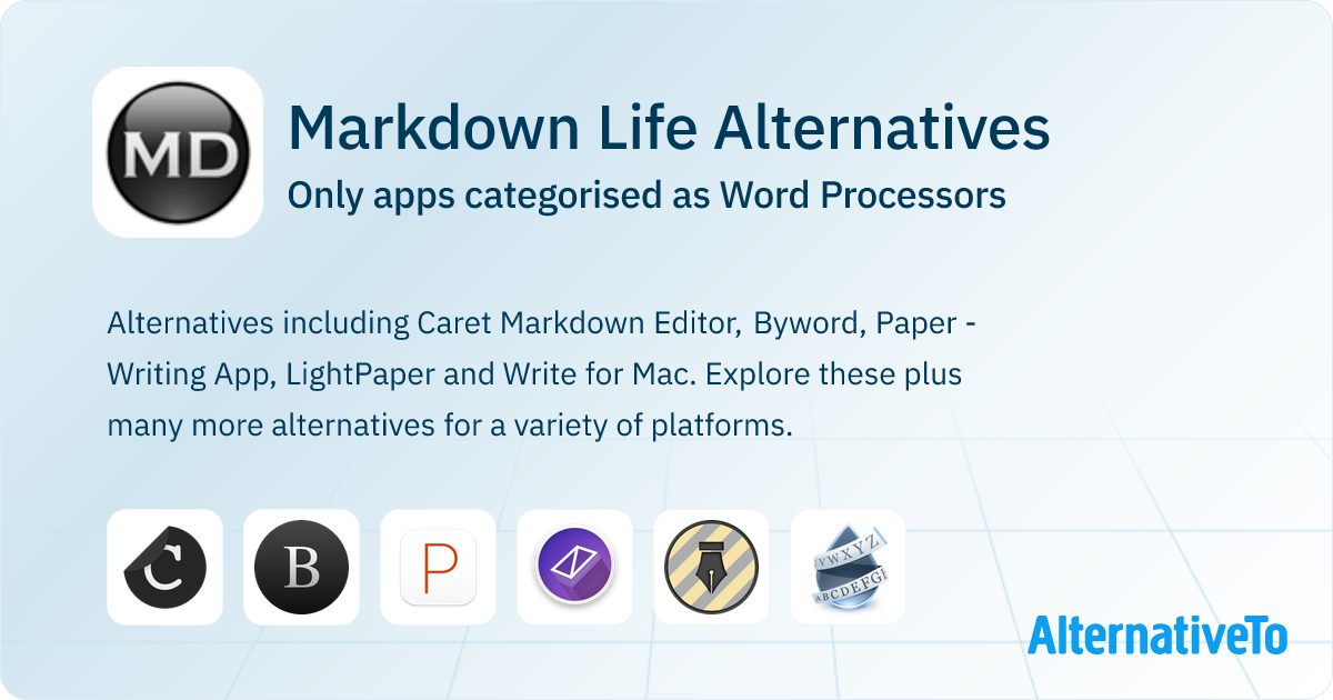 Markdown Life Alternatives: Top 6 Word Processors | AlternativeTo