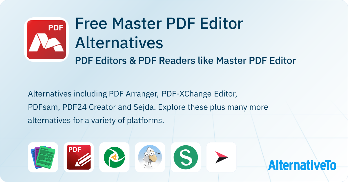 Free Master PDF Editor Alternatives: Top 12 PDF Editors | AlternativeTo