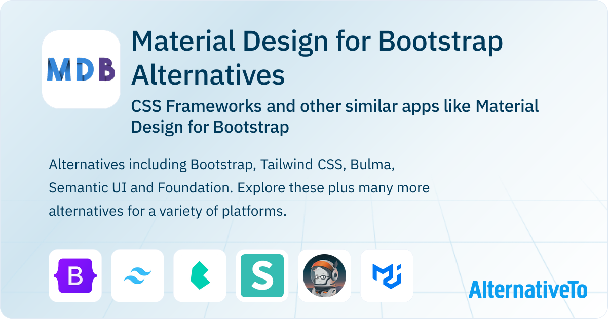 Material Design for Bootstrap Alternatives: Top 12 CSS Frameworks ...