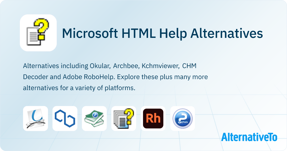 Microsoft HTML Help Alternatives - Explore Similar Software | AlternativeTo