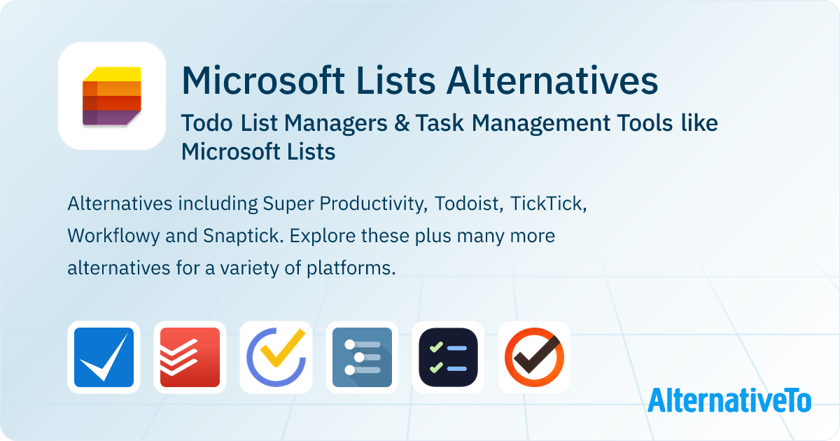Microsoft Lists Alternatives: Top 12 Todo List Managers | AlternativeTo
