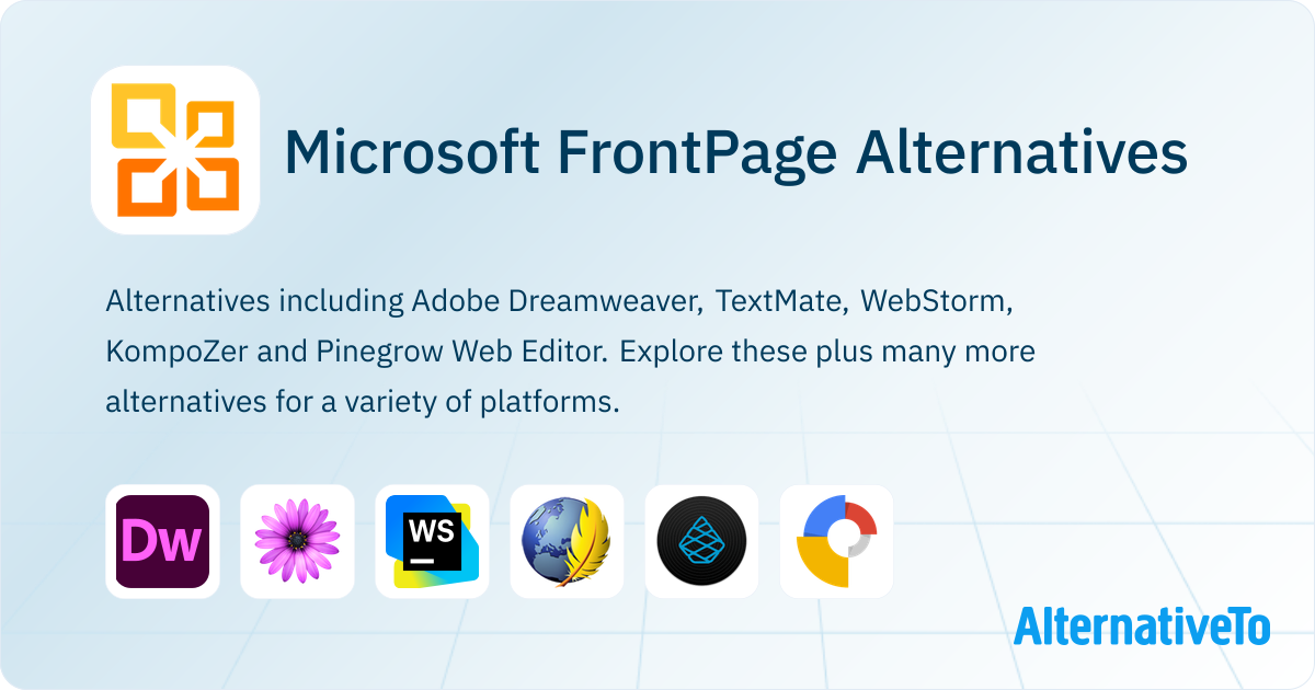 Microsoft FrontPage Alternatives - Explore Similar Software | AlternativeTo